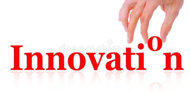 Inovation De La Mano Y De La Palabra Aislado Imagen de archivo - Imagen ...