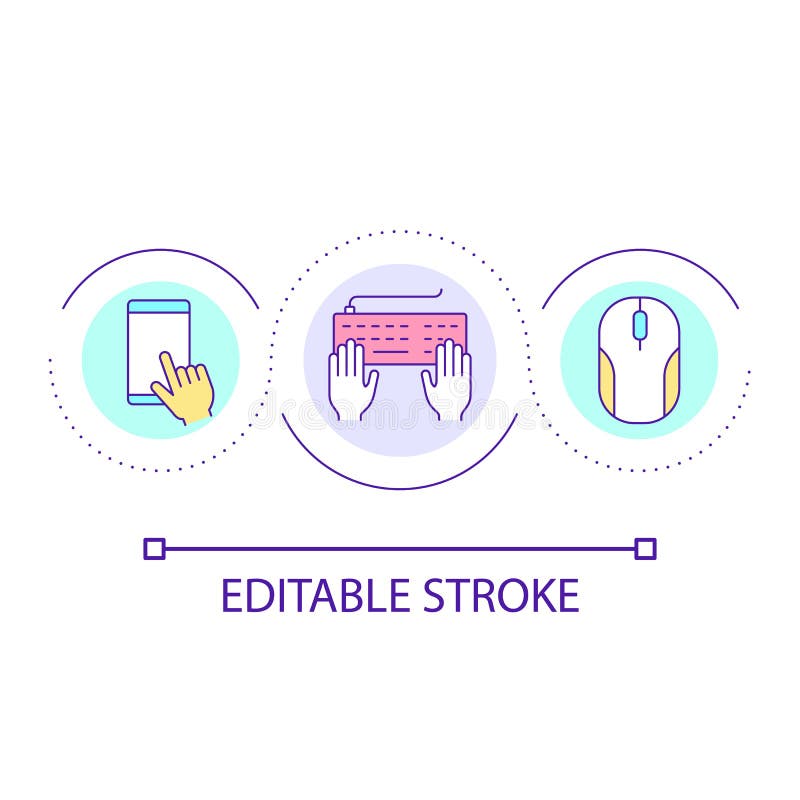 Input Devices Loop Concept Icon Stock Vector - Illustration of ...