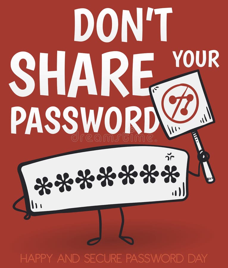 Input Holding a Banner Sign during Password Day, Vector Illustration ...