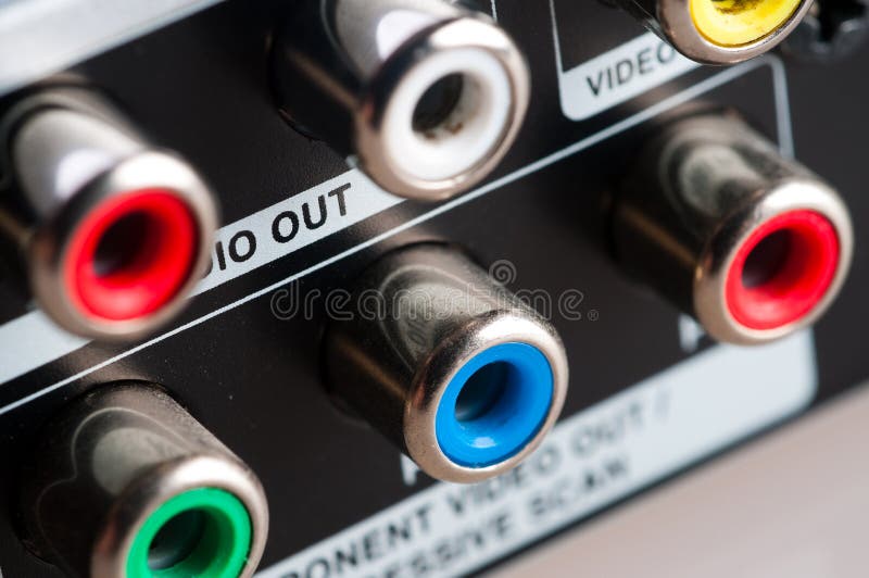 Input jacks with cable stock photo. Image of channel - 12798848