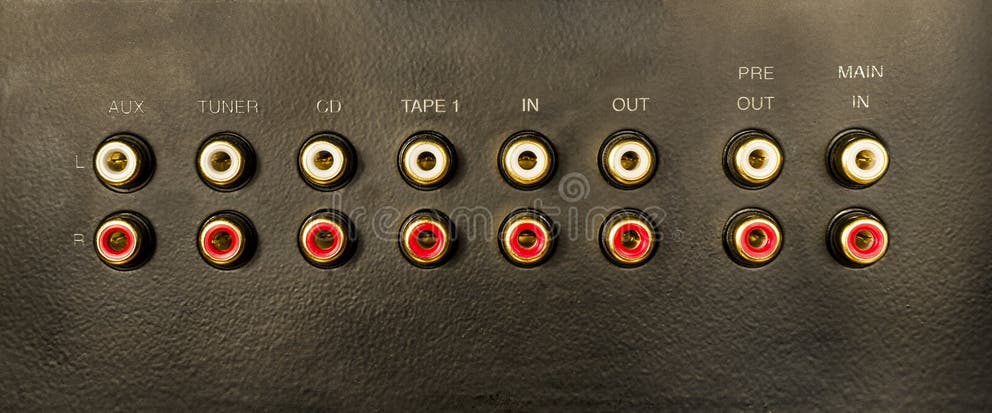 Input-Output Audio Connectors Stock Image - Image of tape, output: 38162581