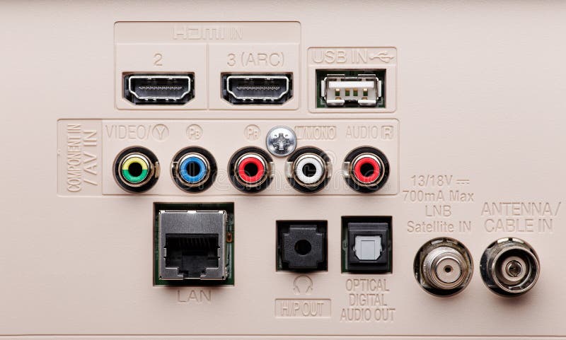 Input and Output Connectors TV Panel Stock Photo - Image of rear ...
