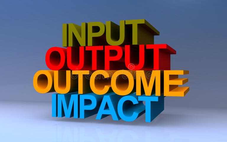 Input Output Outcome Impact on Blue Stock Illustration - Illustration ...
