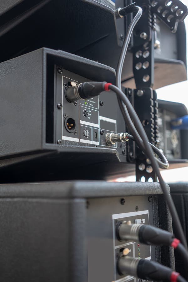 Input Output Panel on the Back of an Audio Interface Stock Image ...