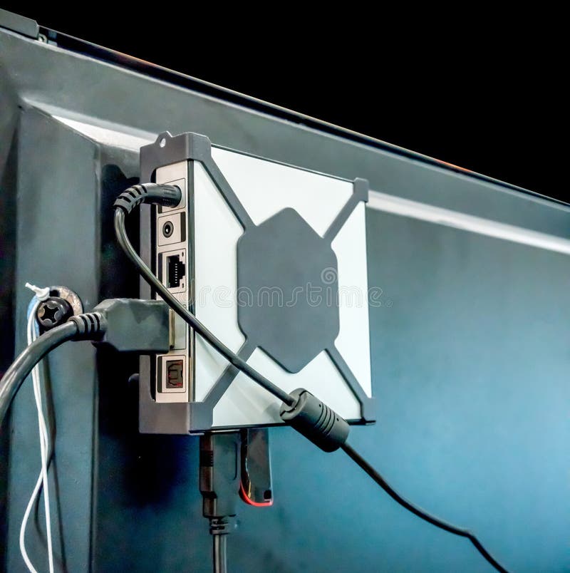 Input Output Panel on the Back of TV Stock Image - Image of metal ...