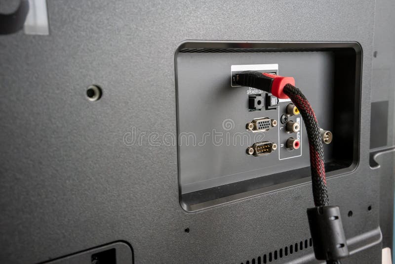 Input Output Panel on the Back of an LCD / LED Television Stock Image ...