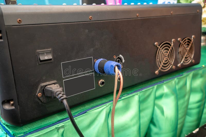 Input Output Panel on the Back of a Powered Mixer Stock Photo - Image ...