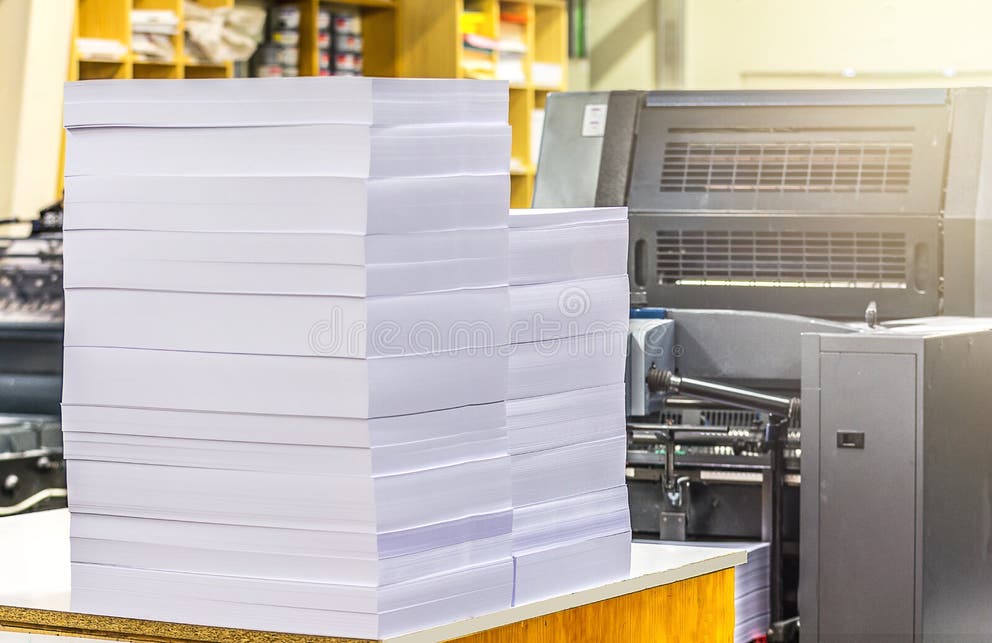 Input of Paper in an Offset Printing Machine Stock Image - Image of ...