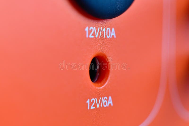 Input 12 Volts on Portable Power Station Stock Photo - Image of ...