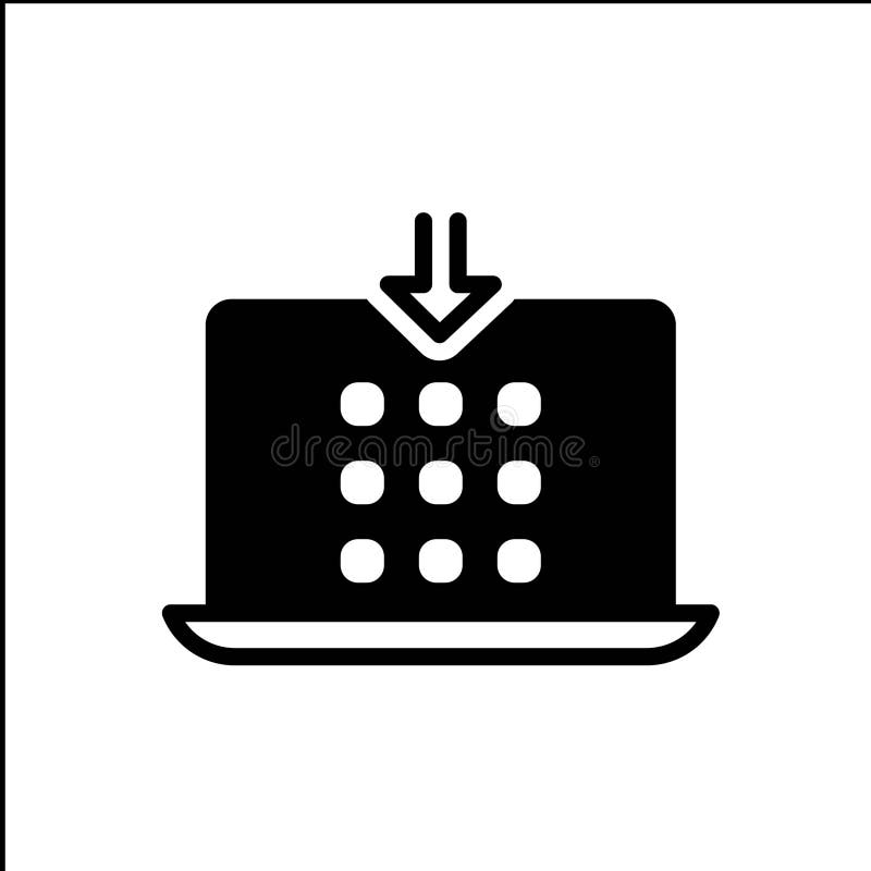 Black Solid Icon for Inputs, Down and Key Stock Vector - Illustration ...
