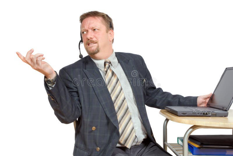 Inquiring businessman stock photo. Image of isolated, online - 3604558