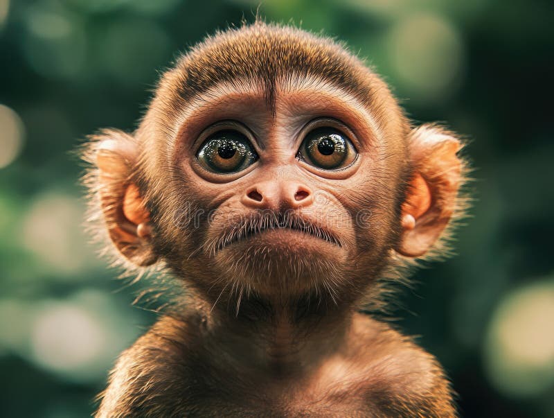Inquisitive Monkey Gazing Curiously Stock Photo - Image of curiosity ...