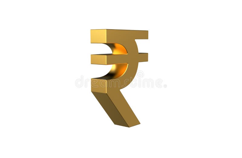 INR Indian Rupee Currency Symbol in Gold - 3d Illustration, 3d ...