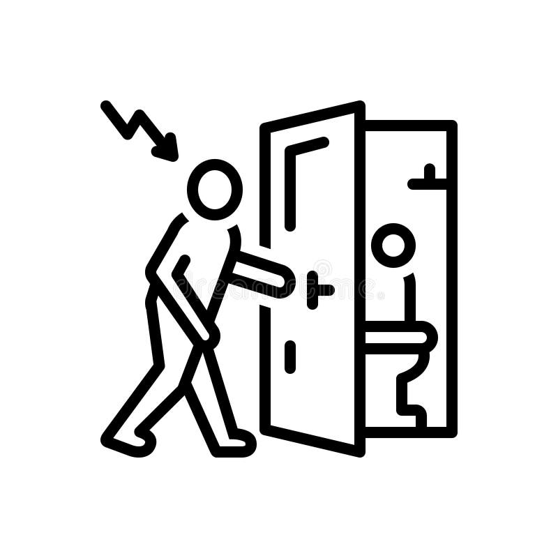 Black Line Icon for Inroad, Invasion and Toilet Stock Vector ...