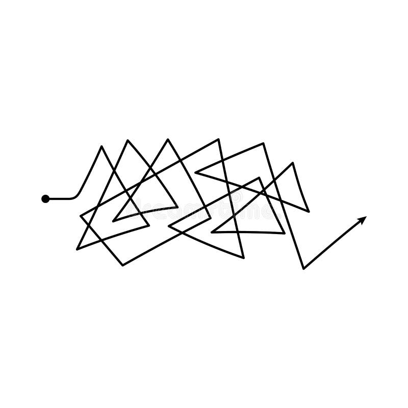 Confused Process, Chaos Line Symbol. Tangled Scribble Idea Vector ...
