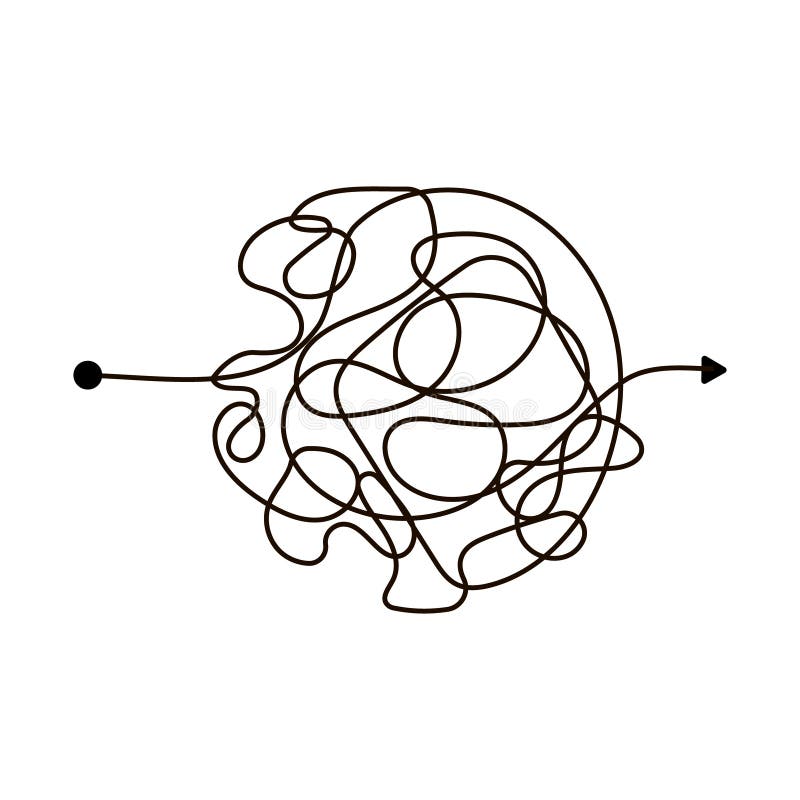 Insane Messy Line. Complicated Clew Way. Tangled Scribble Vector Path ... Insane Messy Line. Complicated Clew Way. Tangled Scribble Vector Path ...