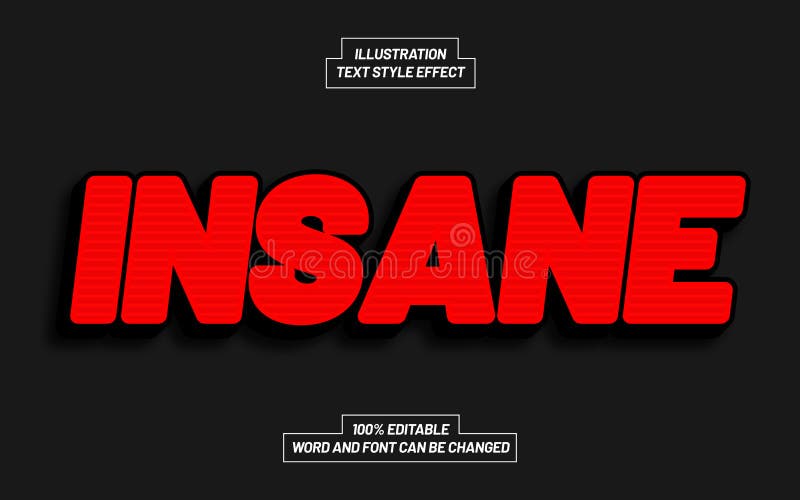 Insane Red Text Style Effect Stock Vector - Illustration of illustrator ...