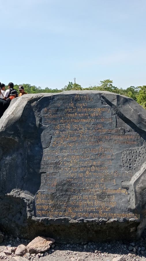 Inscribed Stone at Yogyakarta Editorial Stock Photo - Image of ancient ...