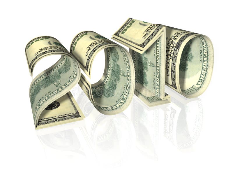 The Inscription 2010 Made of Banknotes. Isolated Stock Illustration ...