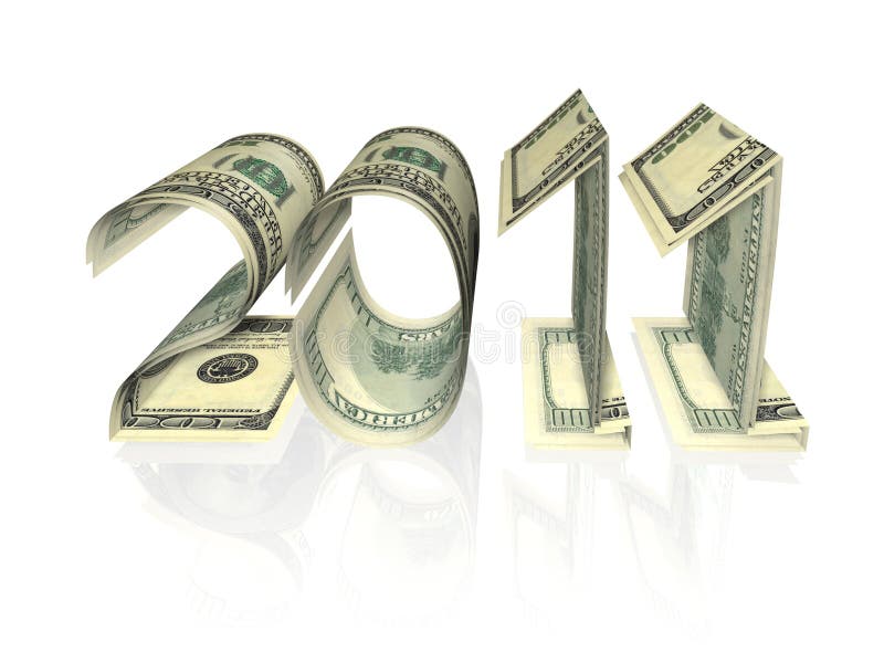 The Inscription 2011 Made of Banknotes. Isolated Stock Illustration ...