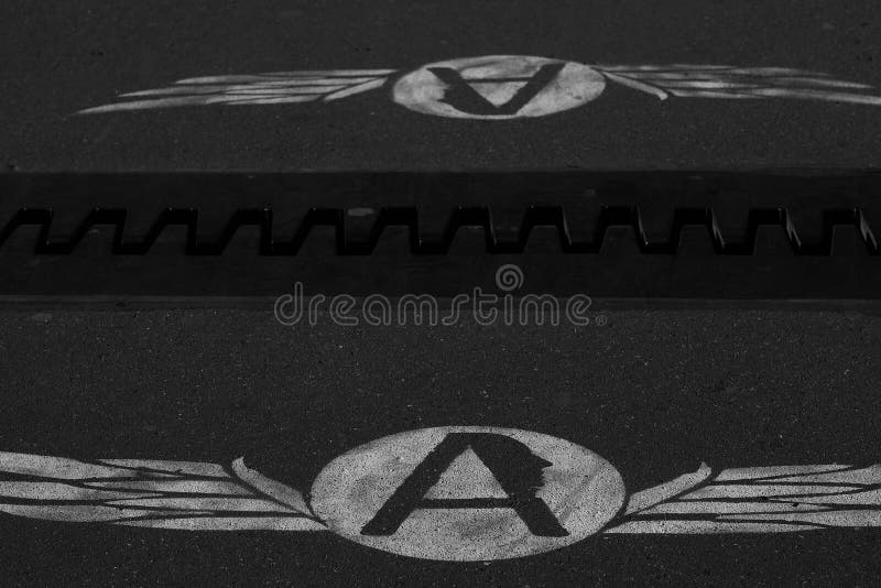 Inscription on Asphalt, Sign on Road, Drawbridge Stock Photo - Image of ...