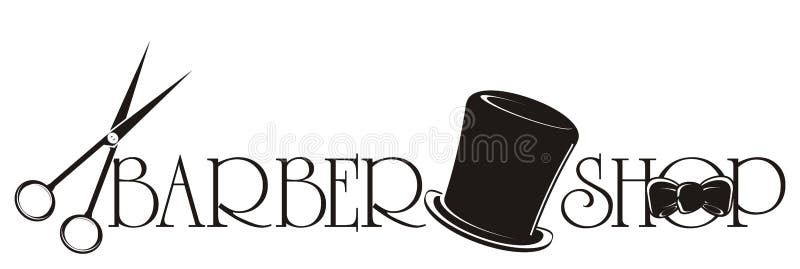 Inscription barber shop stock illustration. Illustration of style ...