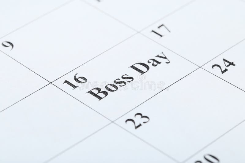 Inscription Boss Day stock photo. Image of month, inscription - 156585634
