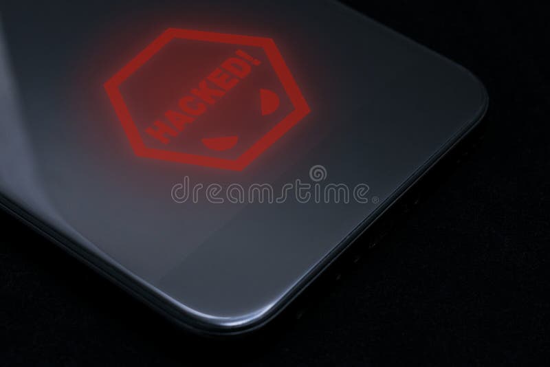 The Inscription Hacked on a Shiny Black Smartphone. Hacking a ...