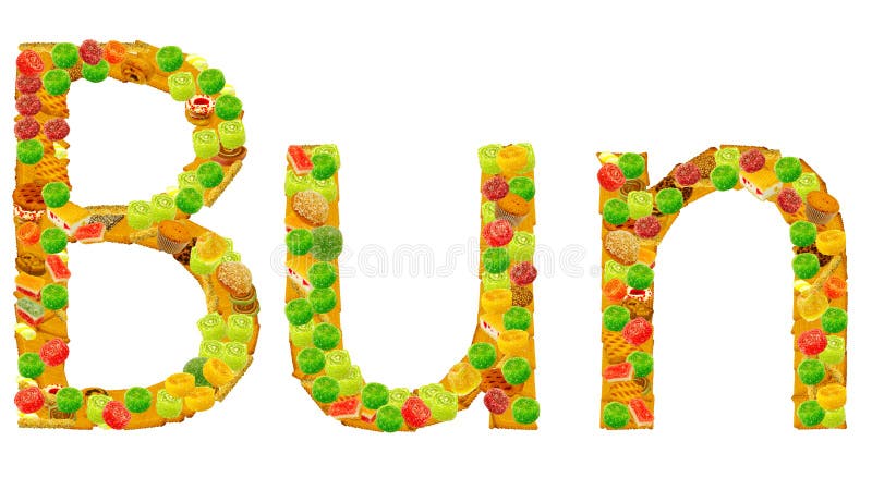Inscription Bun, the Letters of Which Consist of Various Confectionery ...
