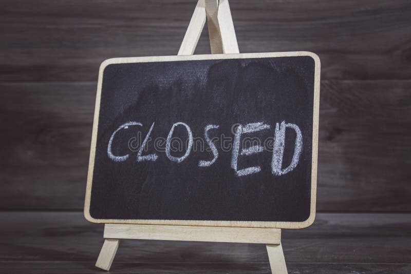 The Inscription Closed on the Blackboard Stock Image - Image of frame ...