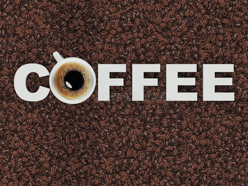 The Inscription on the Coffee Coffee Beans Stock Illustration ...