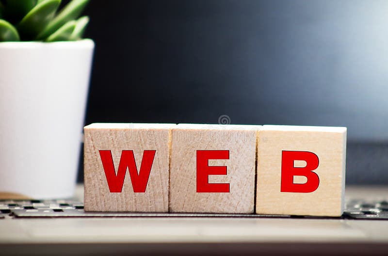 Inscription about Computer Technology and Communication on Wooden Cubes ...