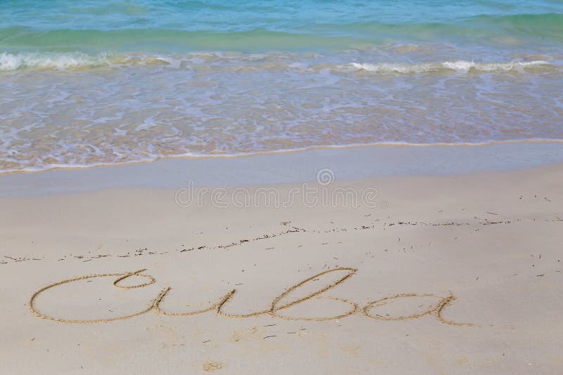 Inscription Cube on the Dense Sand of the Beach. Stock Photo - Image of ...
