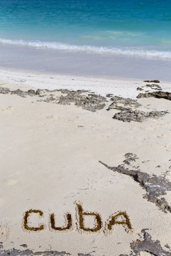 Inscription Cube on the Dense Sand of the Beach. Stock Image - Image of ...