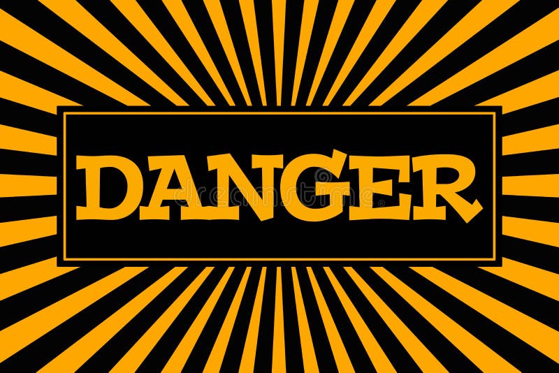 Inscription `Danger` in Cartoon Style. Stock Illustration ...