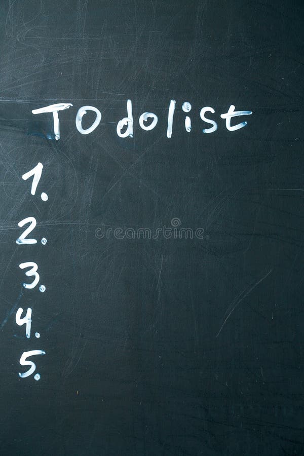 Inscription Do it List Drawn with Chalk on a School Blackboard Dark ...