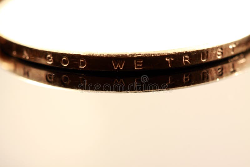 Inscription on Dollar Gold Coin Stock Image - Image of close, coin ...