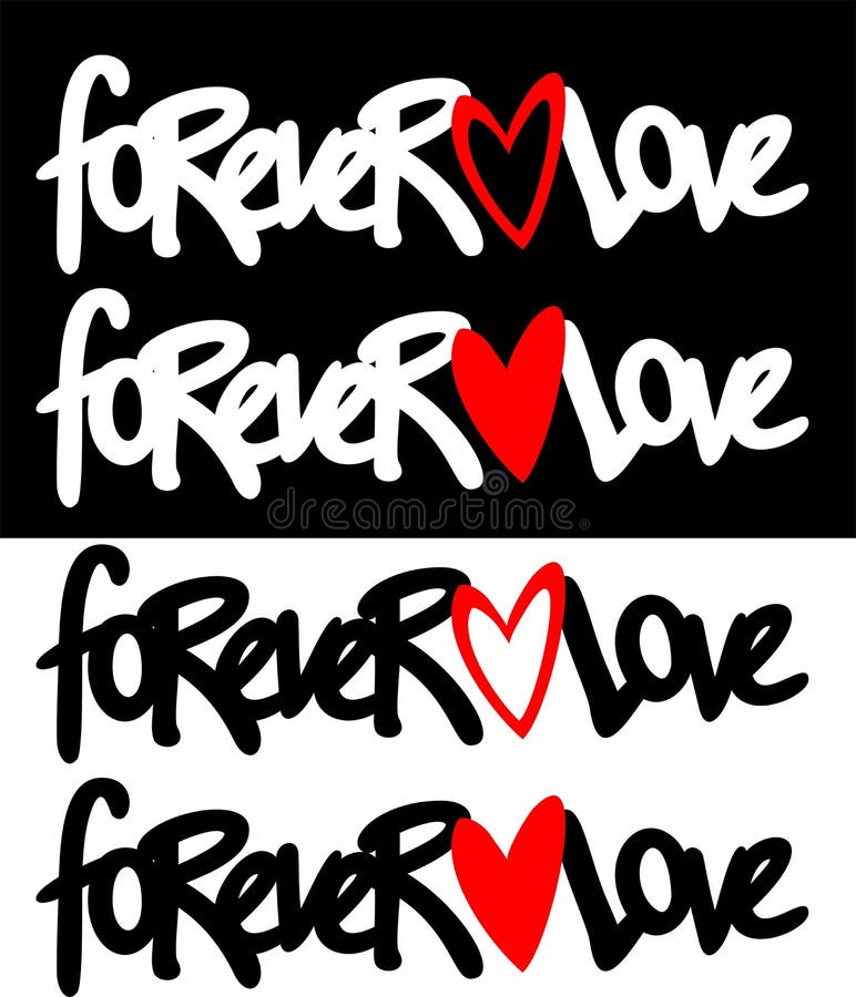 Inscription Forever Love with Heart Stock Vector - Illustration of gift ...