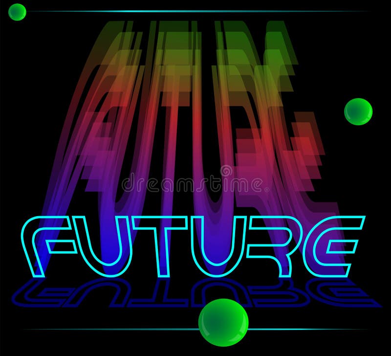 Inscription Future on a Dark Background with 3D Elements As a Logo or ...