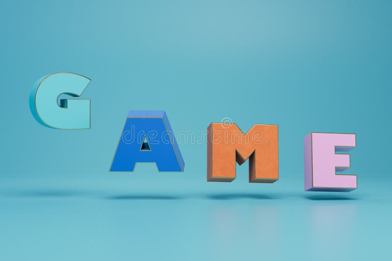 The Inscription Game Consists of Large Multi-colored Letters on a Blue ...