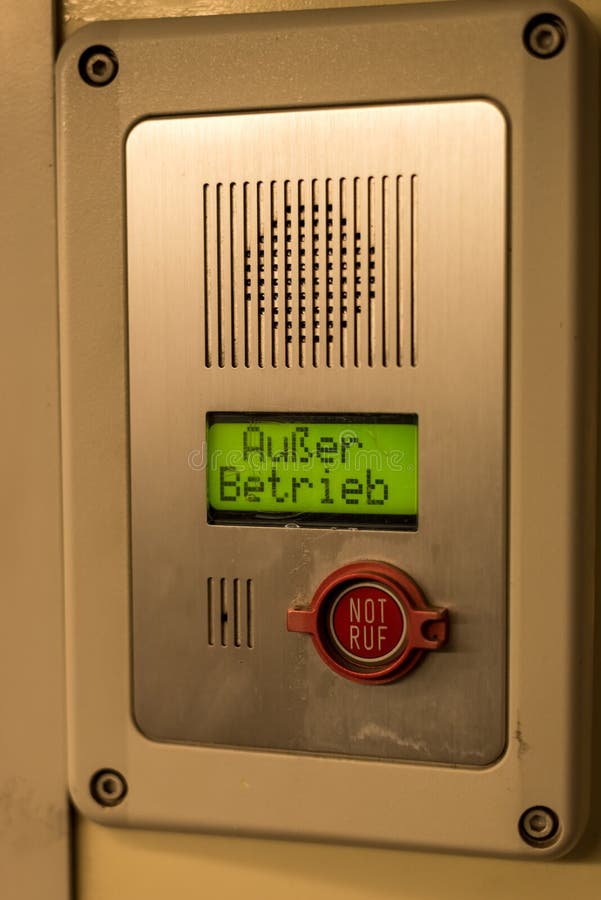 Inscription in German Language Out of Service with an Emergency Call ...