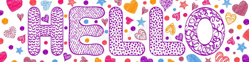 Inscription Hello Black Background. Stock Vector - Illustration of ...