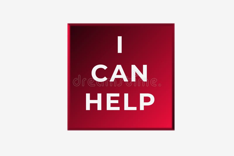 Inscription I Can Help on Red Button Stock Illustration - Illustration ...