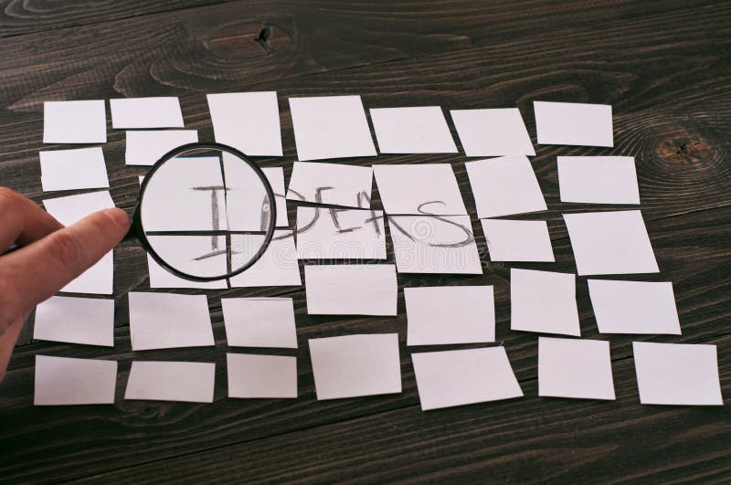 Inscription Idea on Paper Under Magnifying Glass Stock Image - Image of ...