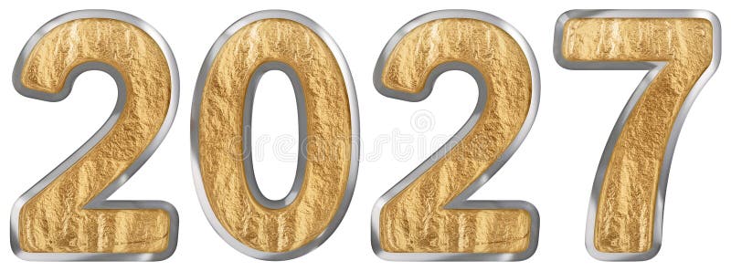 Inscription 2027 Isolated on White Background, 3d Render Stock ...