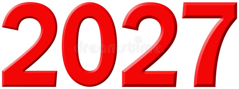 Inscription 2027, Isolated on White Background, 3d Render Stock ...