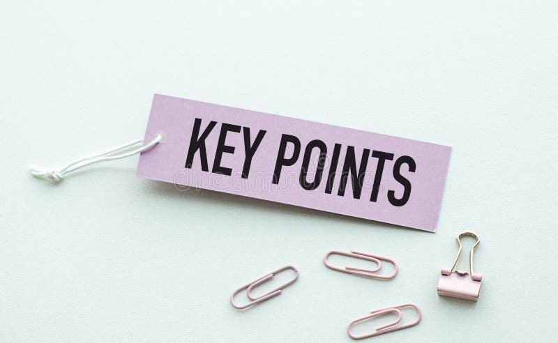 The Inscription Key Points on the Pink Sticker, Business Concept. Stock ...