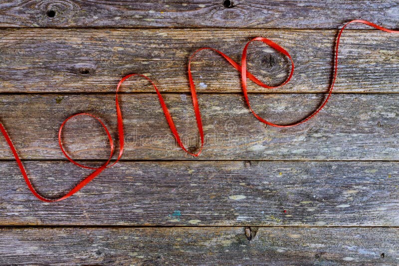 Inscription Love from Red Wool Thread on a Old Wooden Stock Image ...