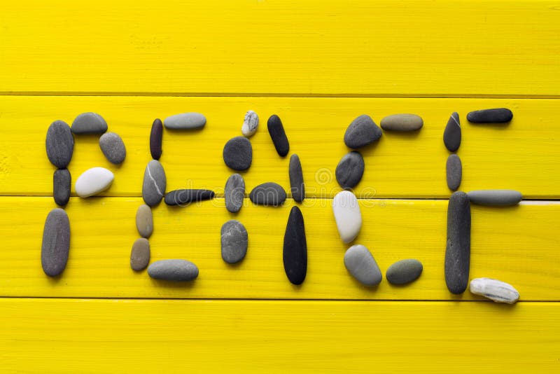 Peace Pebbles stock photo. Image of woodstock, white - 46689702