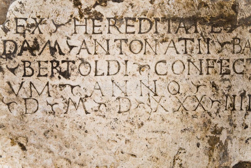 Latin Inscription on Herculaneum Marble Stock Image - Image of vesuvius ...